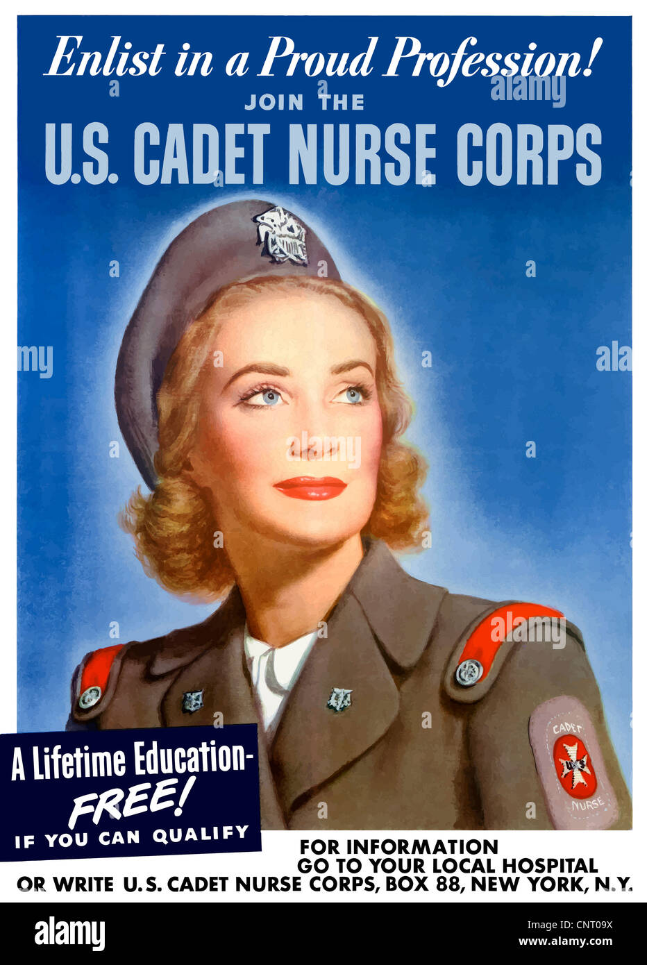 Digitally restored propaganda war poster Stock Photo - Alamy