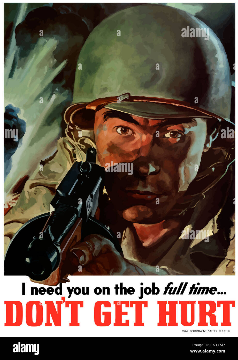 This vintage World War II poster features an American GI shouldering ...