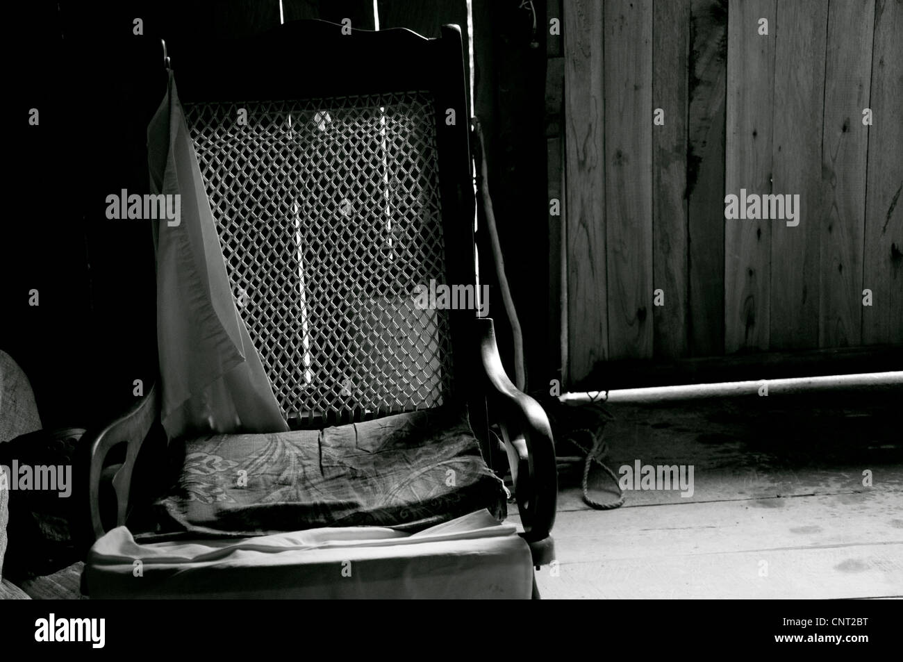 chair, black and white, empty, loneliness, cabin, art, artistic Stock ...