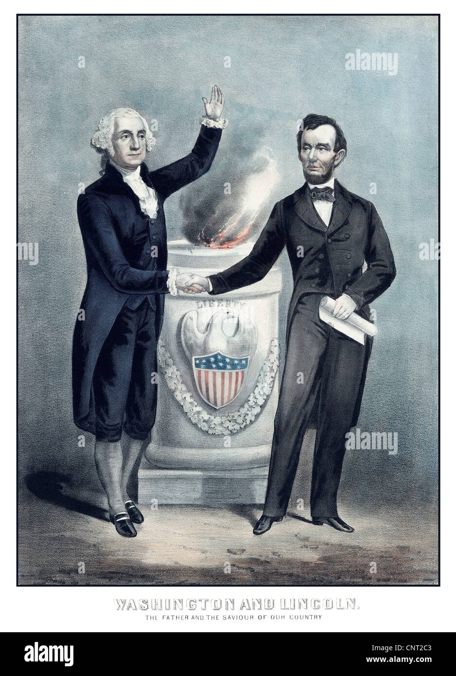 Digitally restored vintage American History print of President George ...