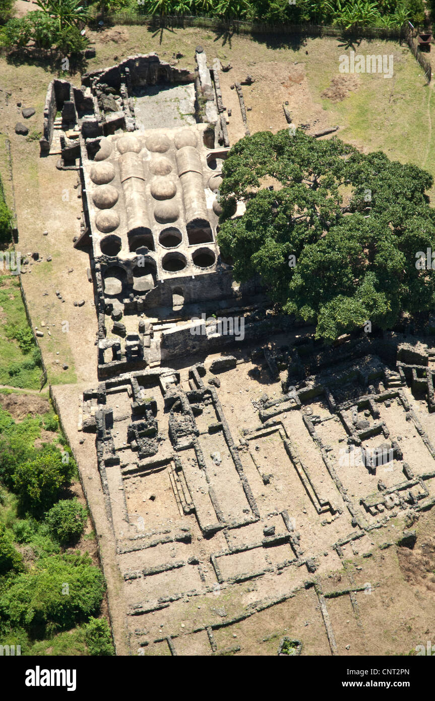 Great Mosque, 14th century, Kilwa Kisiwani, aerial view, Lindi Region ...