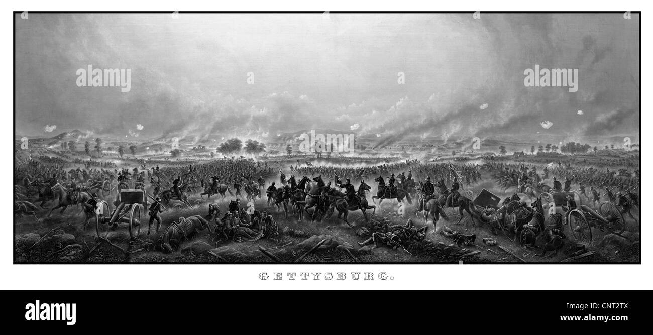Digitally restored vintage Civil War print of the Battle of Gettysburg ... Digitally restored vintage Civil War print of the Battle of Gettysburg ...