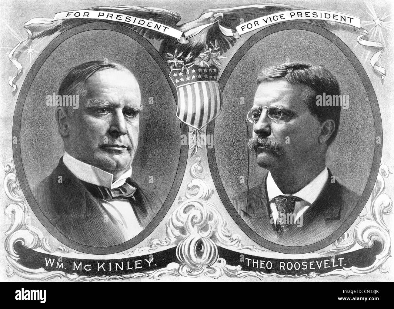 Vintage presidential election poster of President William McKinley and ...