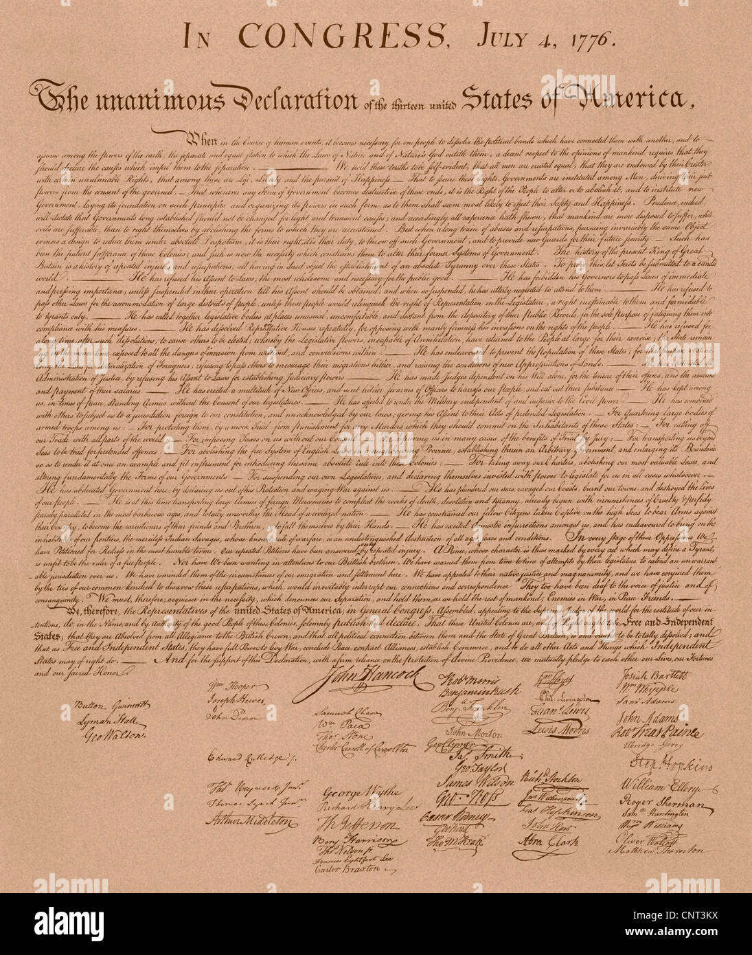 Declaration Of Independence Title In Cursive