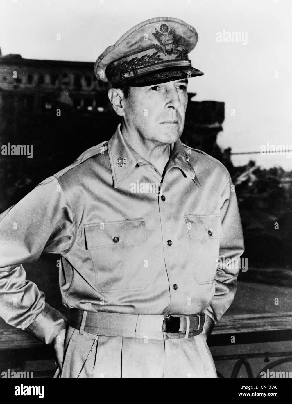 Digitally restored vector photo of Douglas MacArthur Stock Photo - Alamy