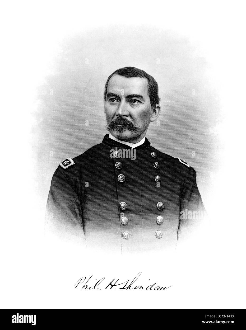 Vintage Civil War Print of General Philip Sheridan and his signature ...