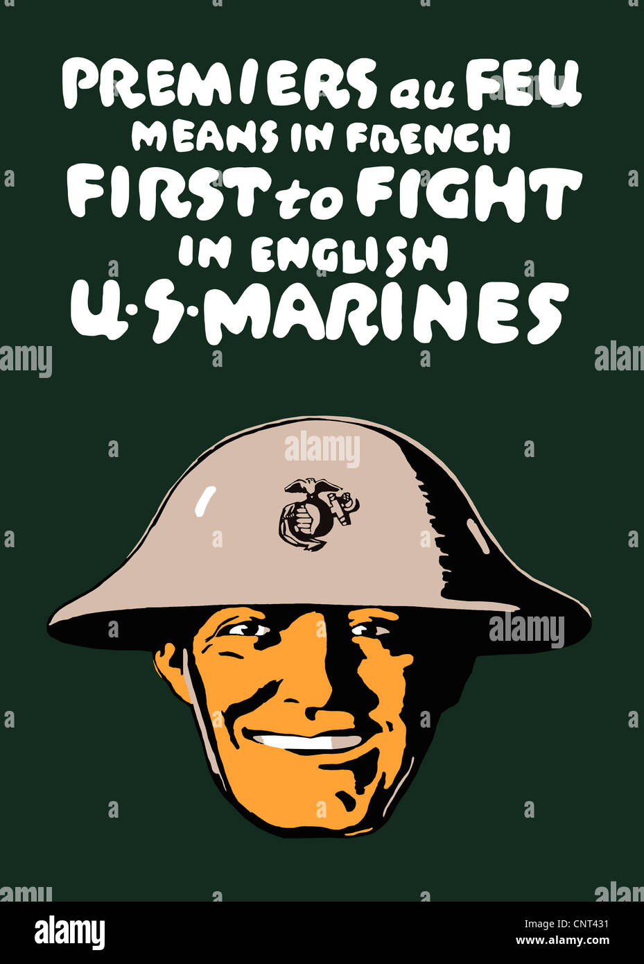 Vintage World War One poster of a smiling Marine with the Eagle, Globe ...