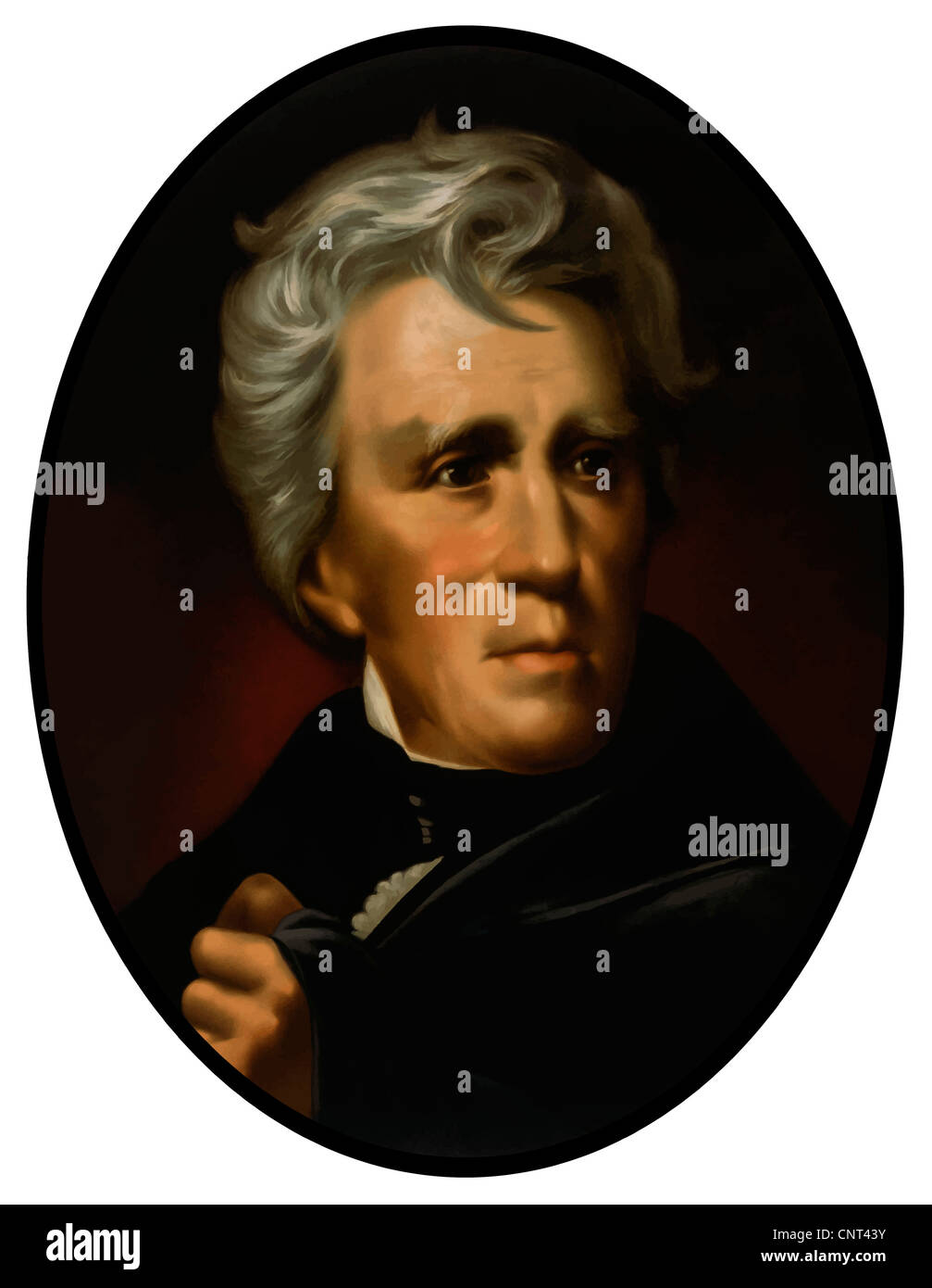 Vintage American history painting of President Andrew Jackson Stock ...