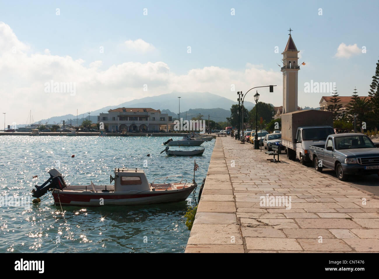 Sea front promenade, Zakynthos town Stock Photo - Alamy