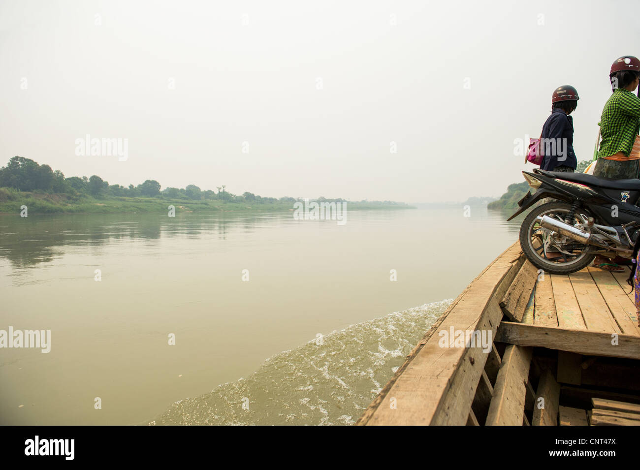 Boat transportation on the Irrawaddy River near Inwa, Mandalay Region ...