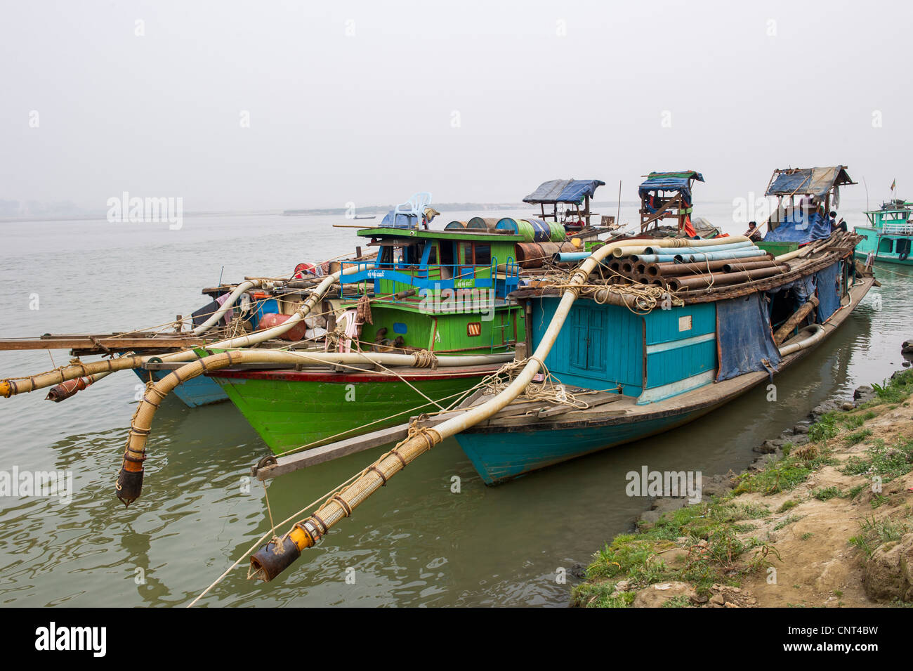 Gold dredging boat myanmar hi-res stock photography and images - Alamy