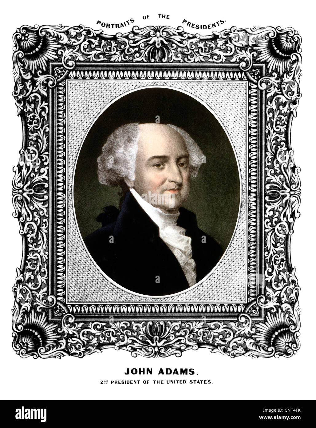 Vintage American History print of a color portrait of President John ...