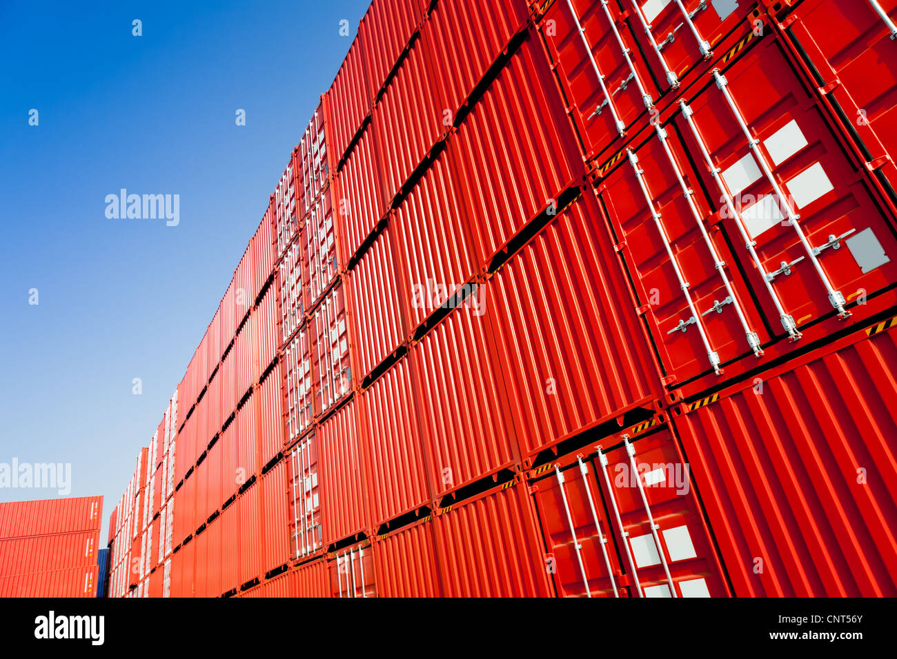 Red container blocks Stock Photo - Alamy