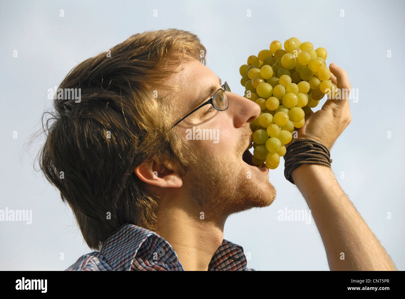 Funny man eating grape hi-res stock photography and images - Alamy
