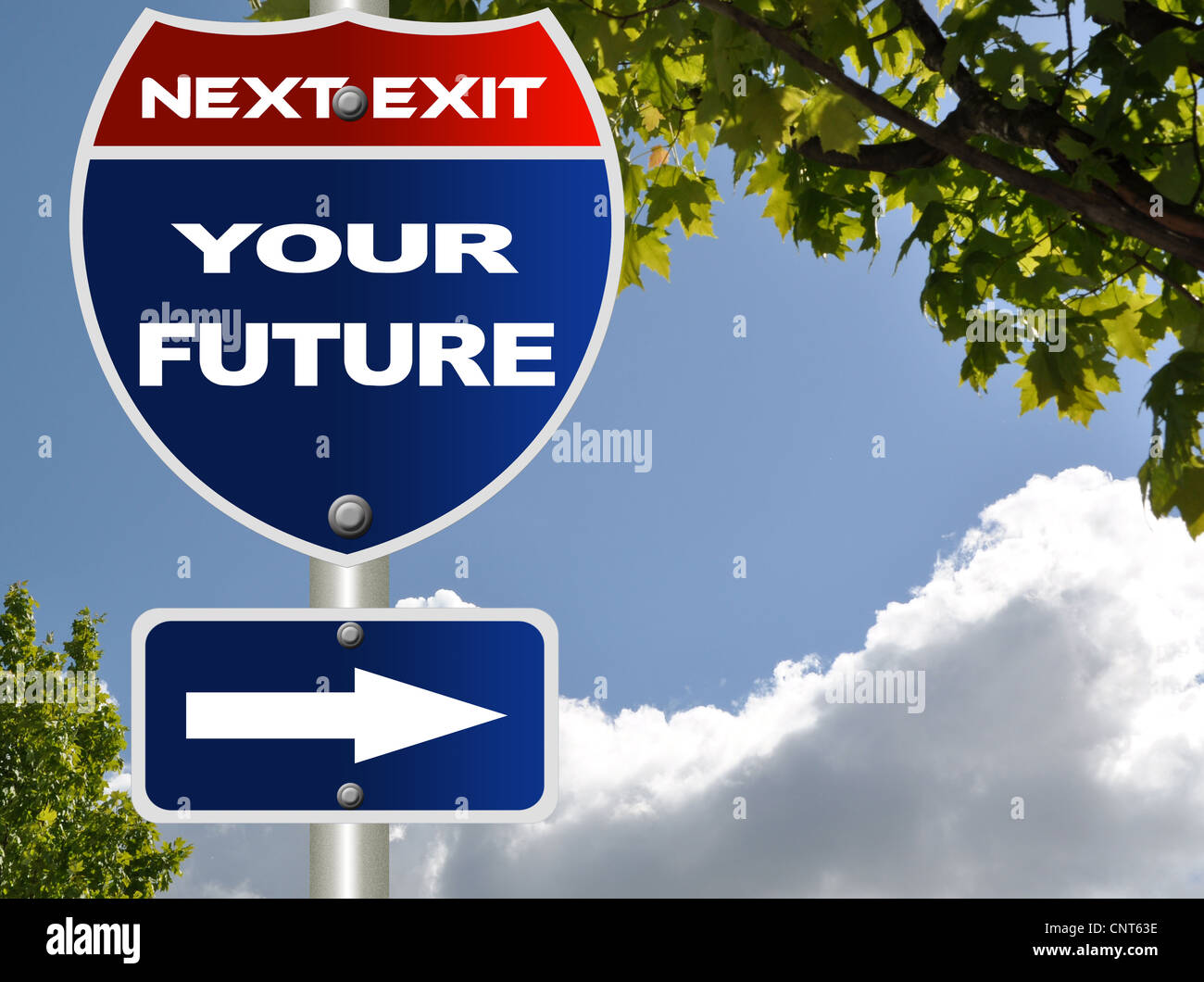 Your future road sign Stock Photo - Alamy