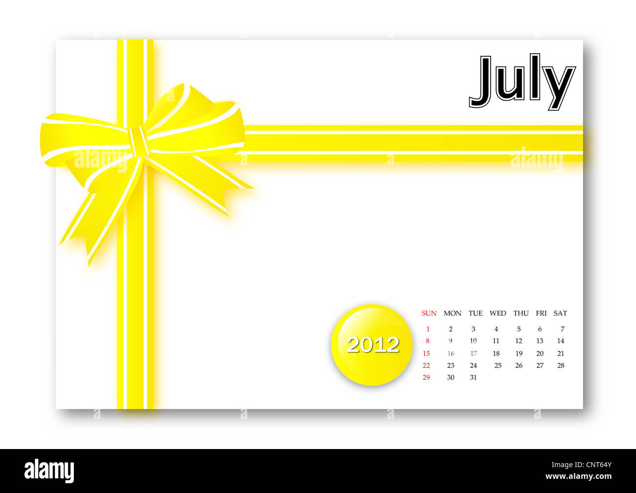 July calendar illustration hi-res stock photography and images - Alamy