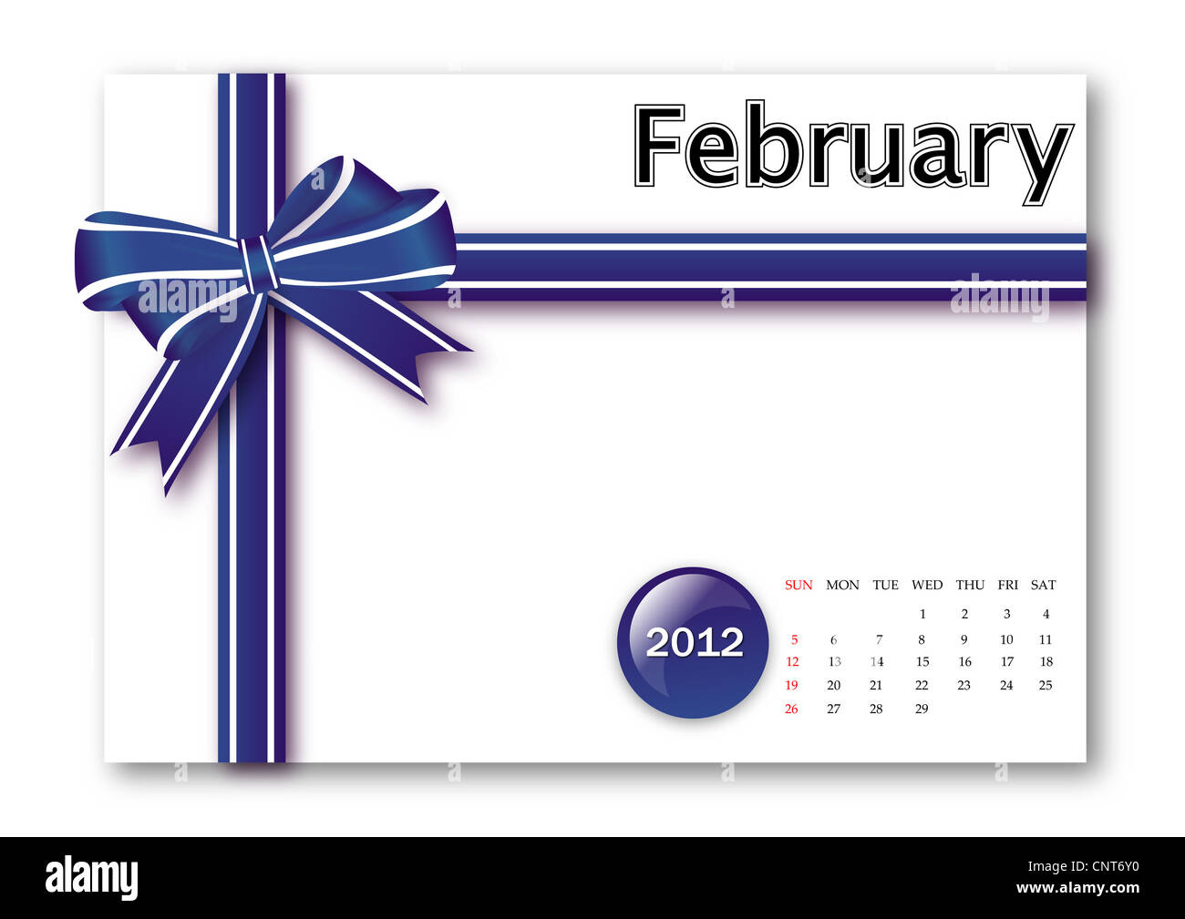 February of 2012 calendar Stock Photo - Alamy