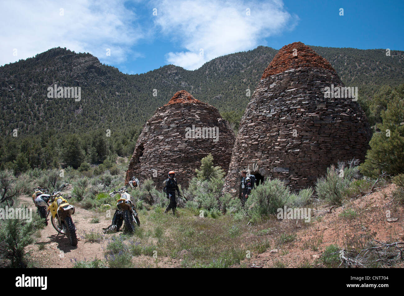 Nevada charcoal kiln mining historical stone furnace Stock Photo - Alamy