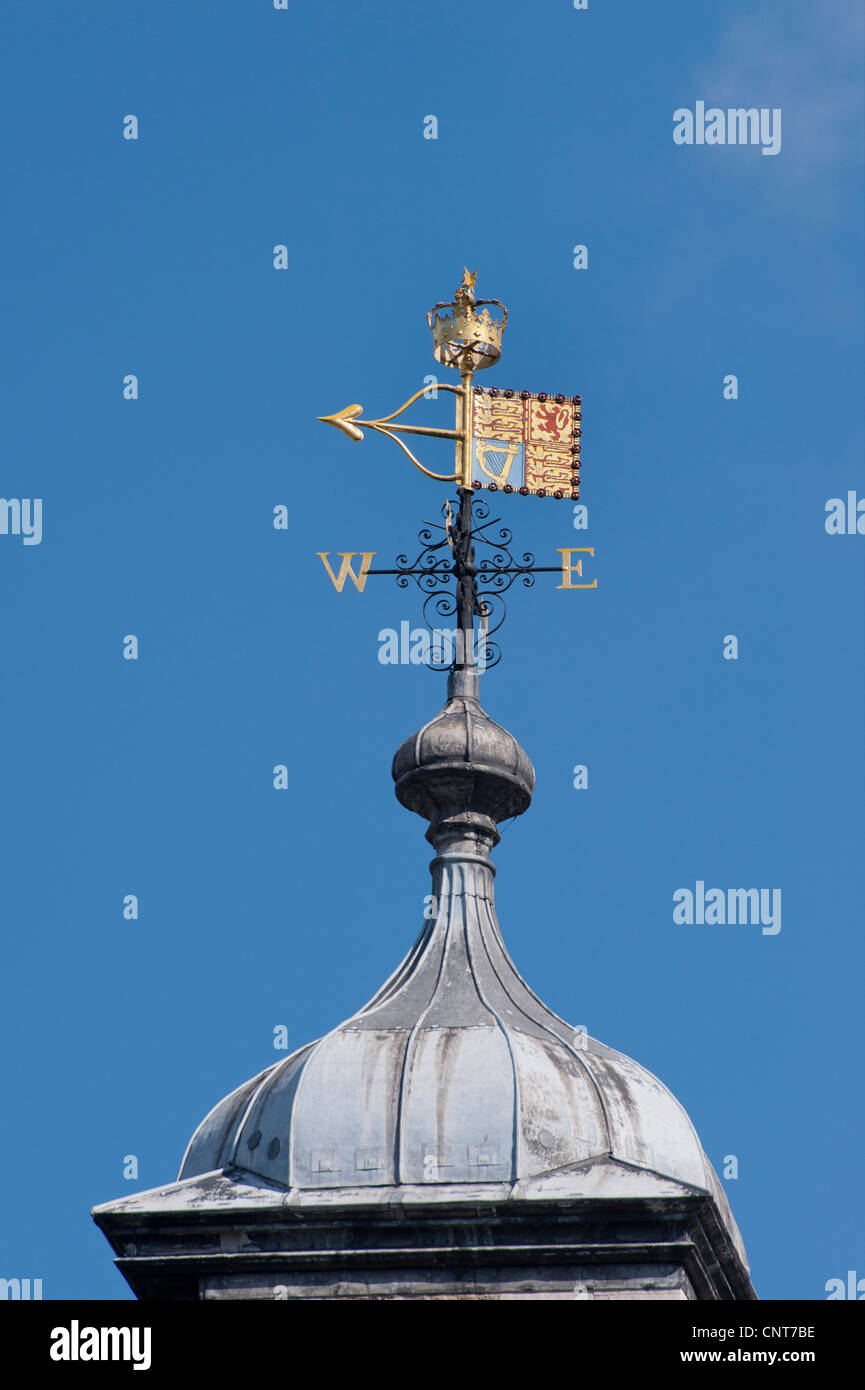 LONDON, UK - APRIL 22, 2012: Weather vane with Royal Standard and Crown ...