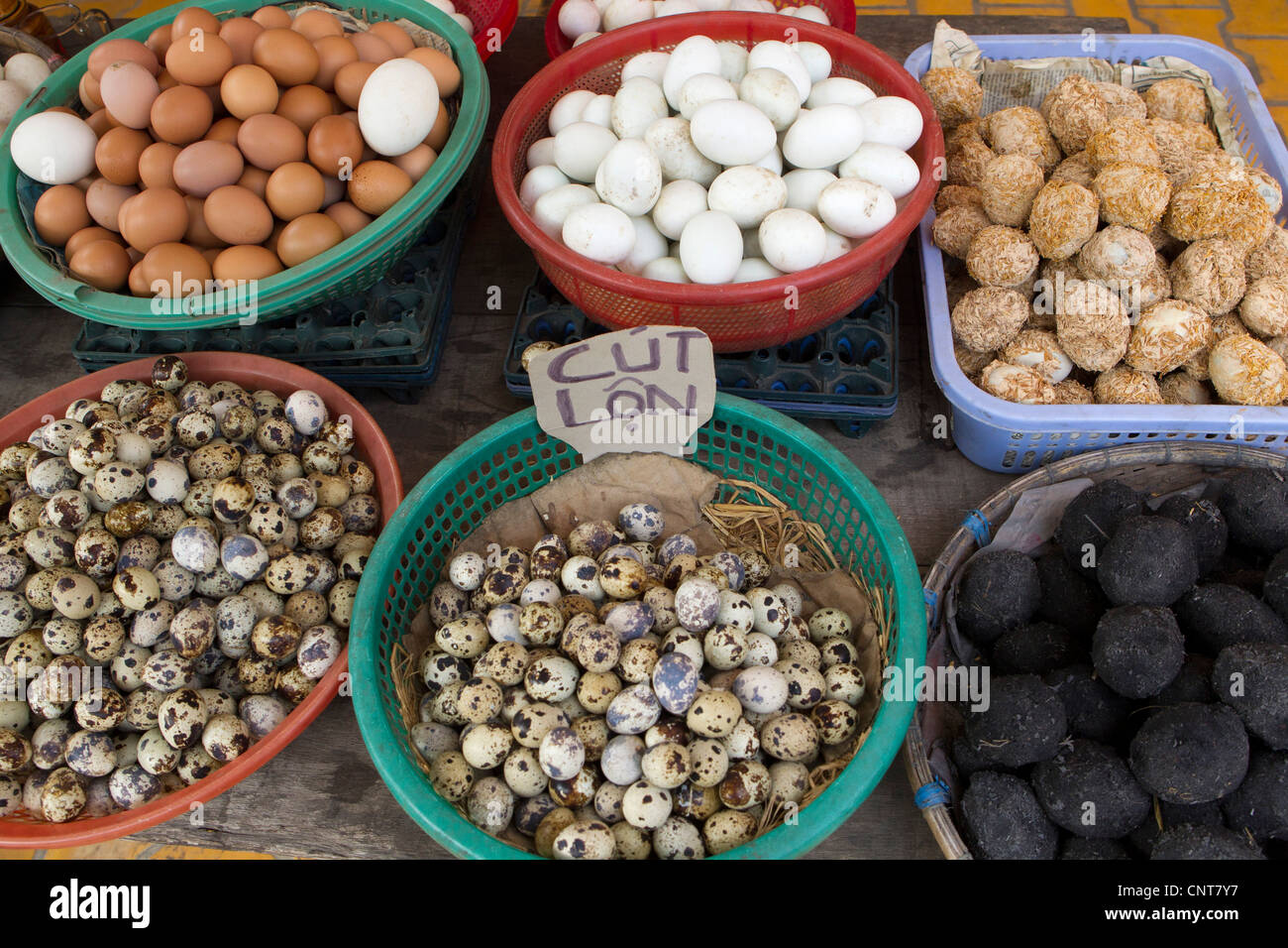 Assorted eggs for sale in market Stock Photo - Alamy