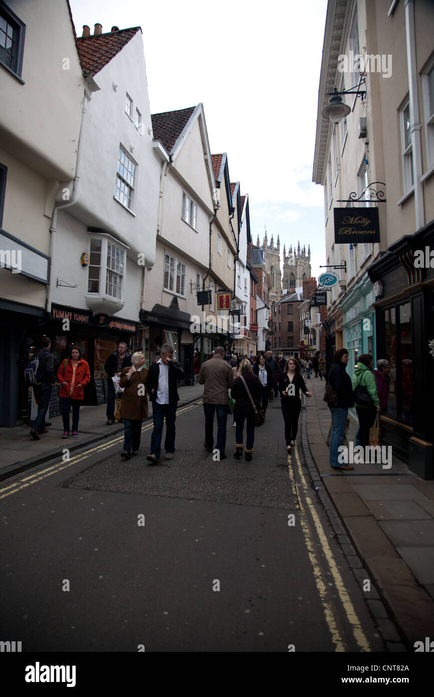 Stonegate in York, with York Minster Stock Photo - Alamy