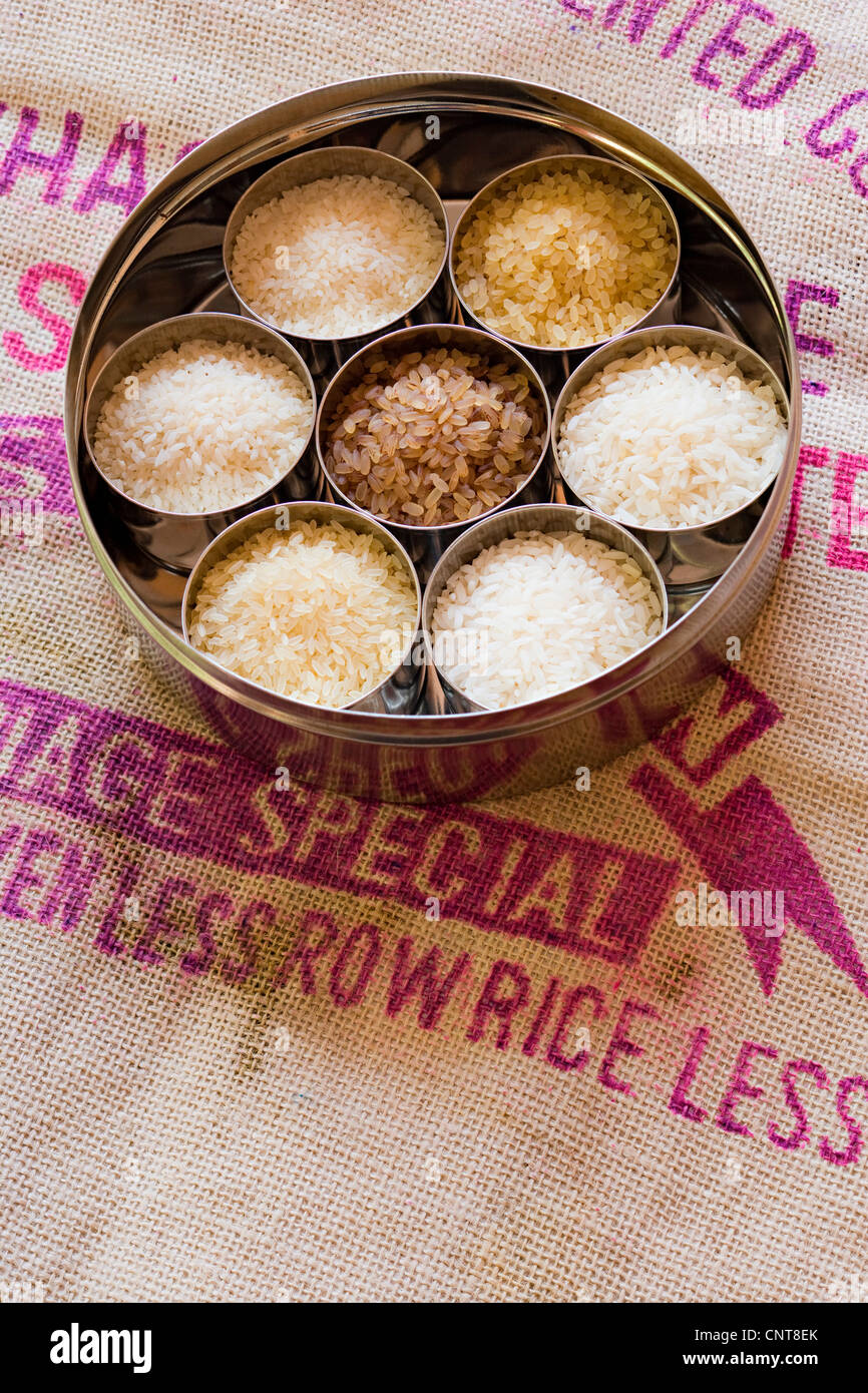 Seven varieties of rice Stock Photo - Alamy