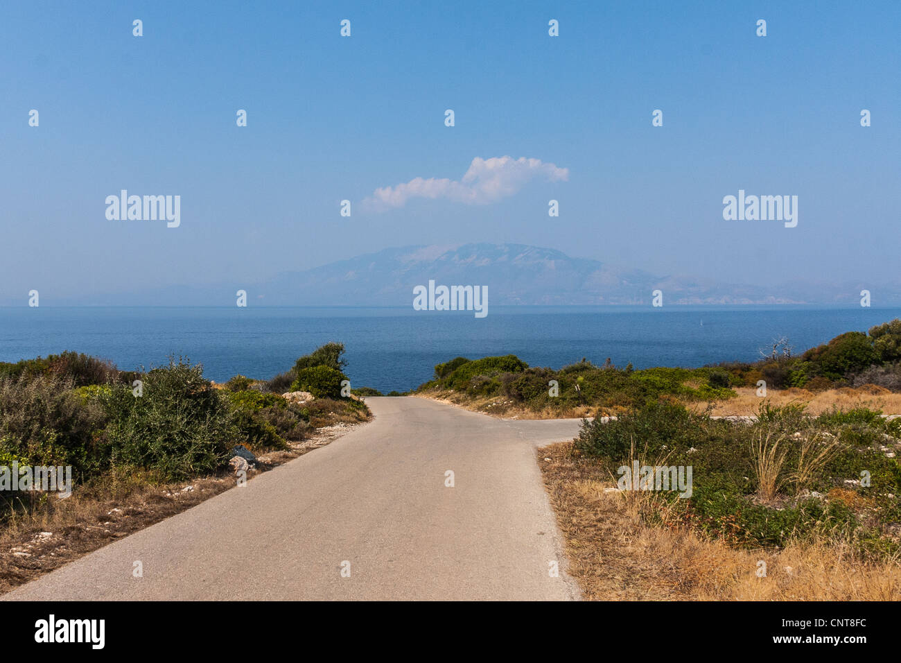 Kefalonia seen from Skinari Cape on Zakynthos Stock Photo - Alamy