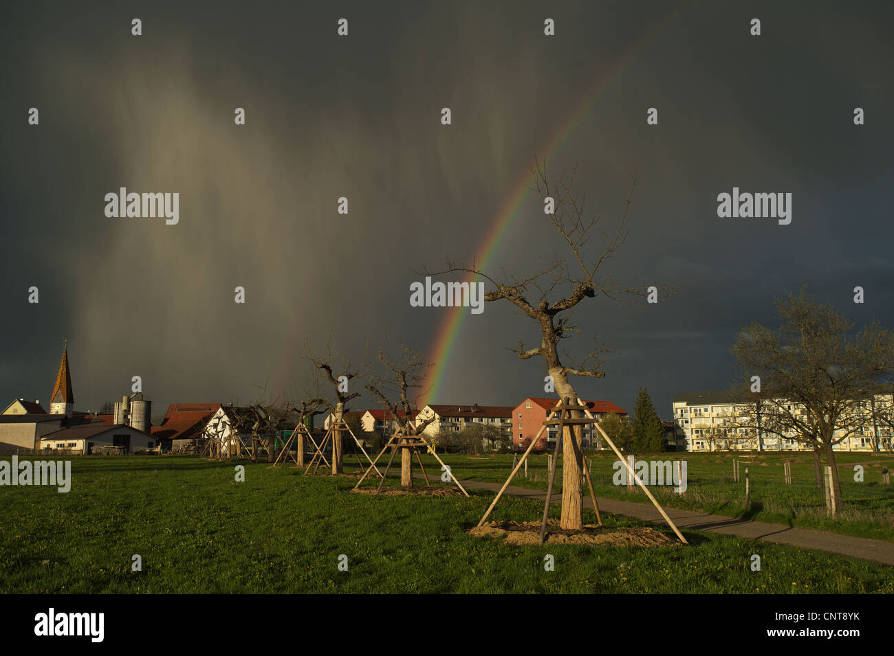 Rain over Village in Germany Stock Photo - Alamy