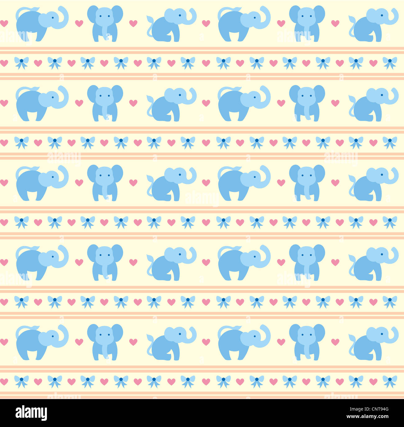 A seamless pattern of decorative pink elephants in many side view ...