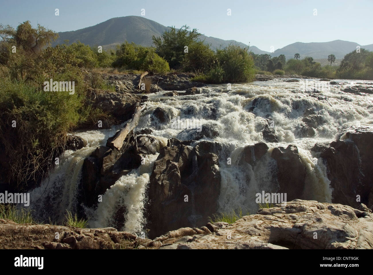 Eupupa Falls, waterfall at the river Kunene, Namibia, Kaokoveld Stock ...
