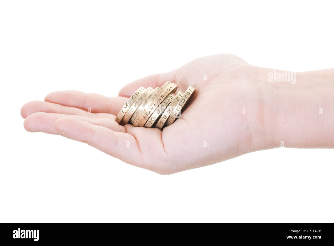 handful of coins Stock Photo - Alamy