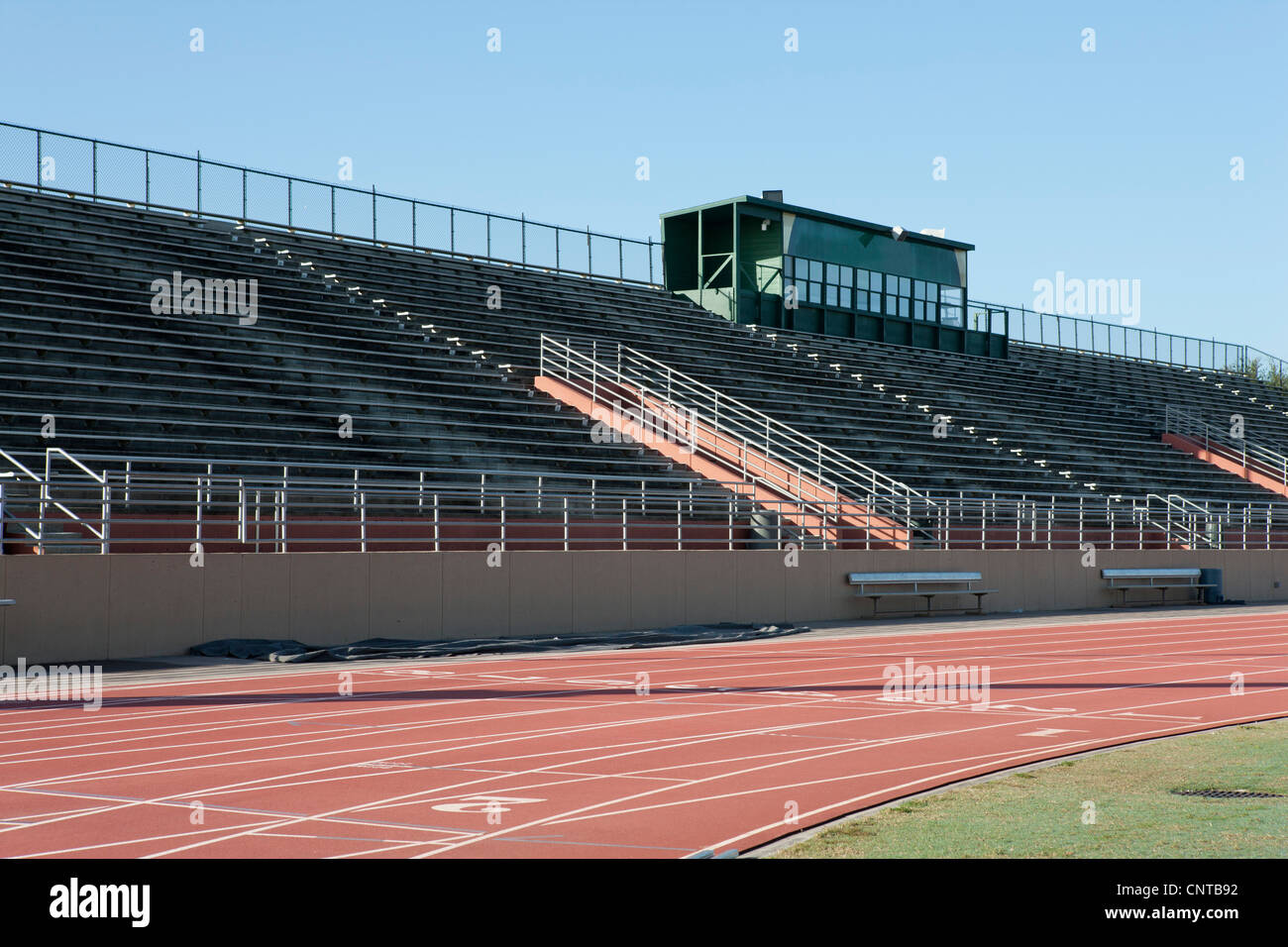 Empty stadium and running track Stock Photo - Alamy