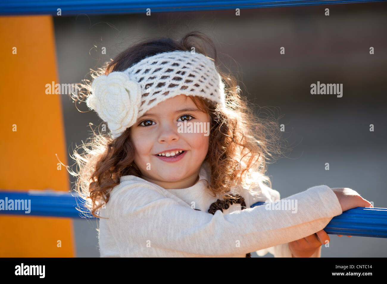 Happy smiling, child playing outdoors Stock Photo - Alamy
