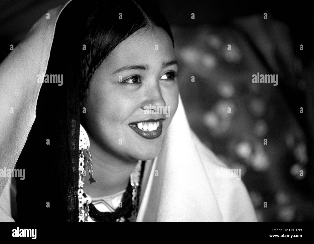 Girl from Ghadames in traditional tuareg clothes, Libya Stock Photo - Alamy