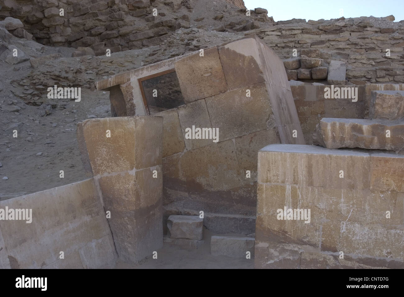 Egypt. Saqqara. Djoser's complex. The serdab, a small enclosed chamber ...