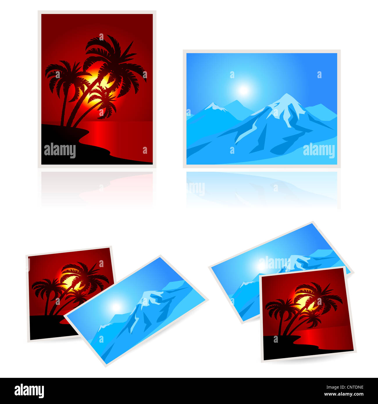 Pictures from vacation. Illustration on white background Stock Photo ...