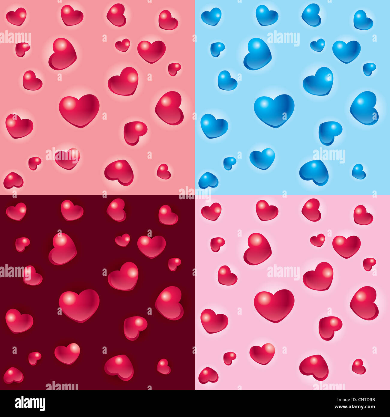 set of Valentine heart patterns Stock Photo - Alamy