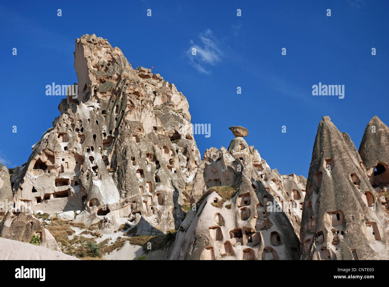 historical cave architecture built into tuff formations, Turkey ...