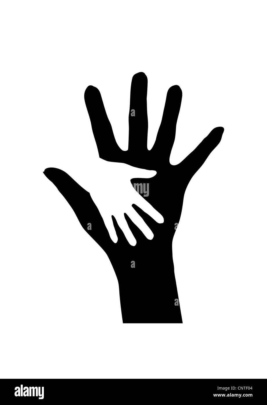 Helping hands teamwork Black and White Stock Photos & Images - Alamy