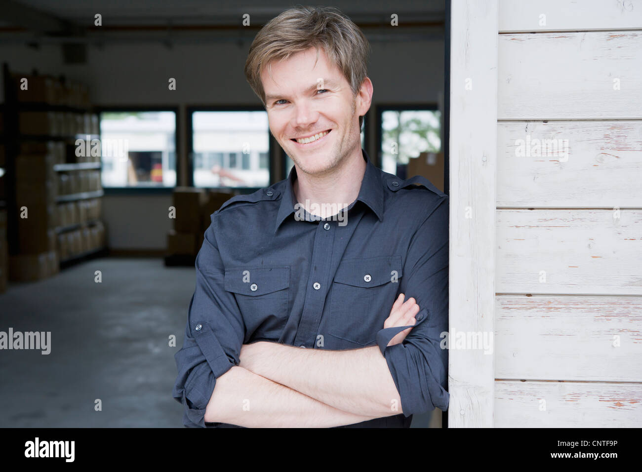 Portrait middle aged man in garage hi-res stock photography and images ...