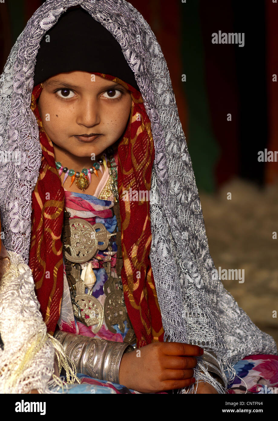 Girl from Ghadames in traditional tuareg clothes, Libya Stock Photo - Alamy