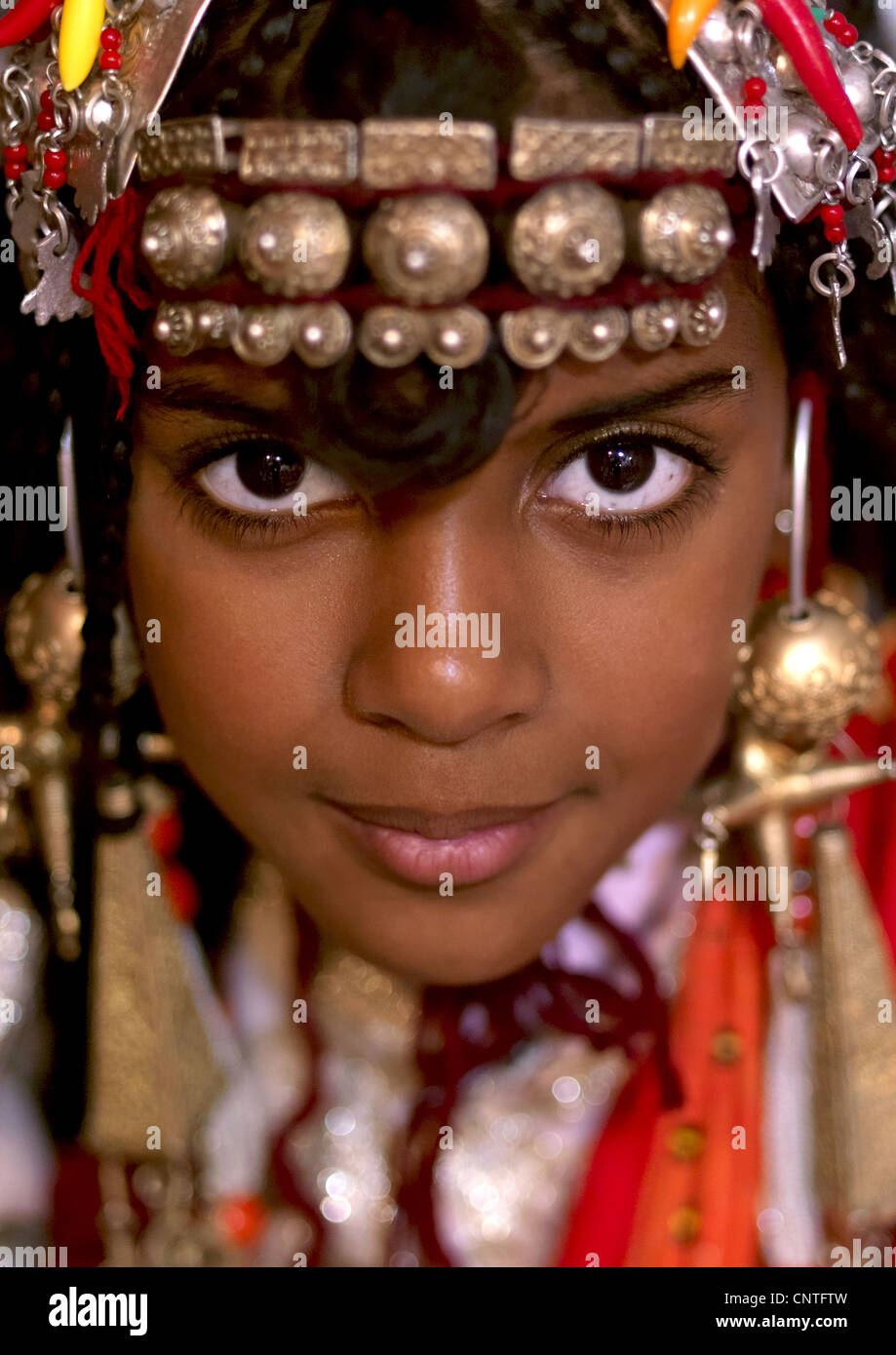 Girl from Ghadames in traditional tuareg clothes, Libya Stock Photo - Alamy