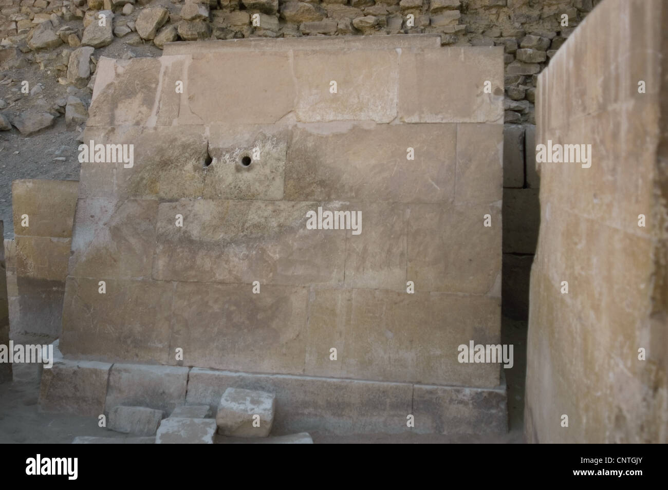 Egypt. Saqqara. Djoser's complex. The serdab, a small enclosed chamber ...