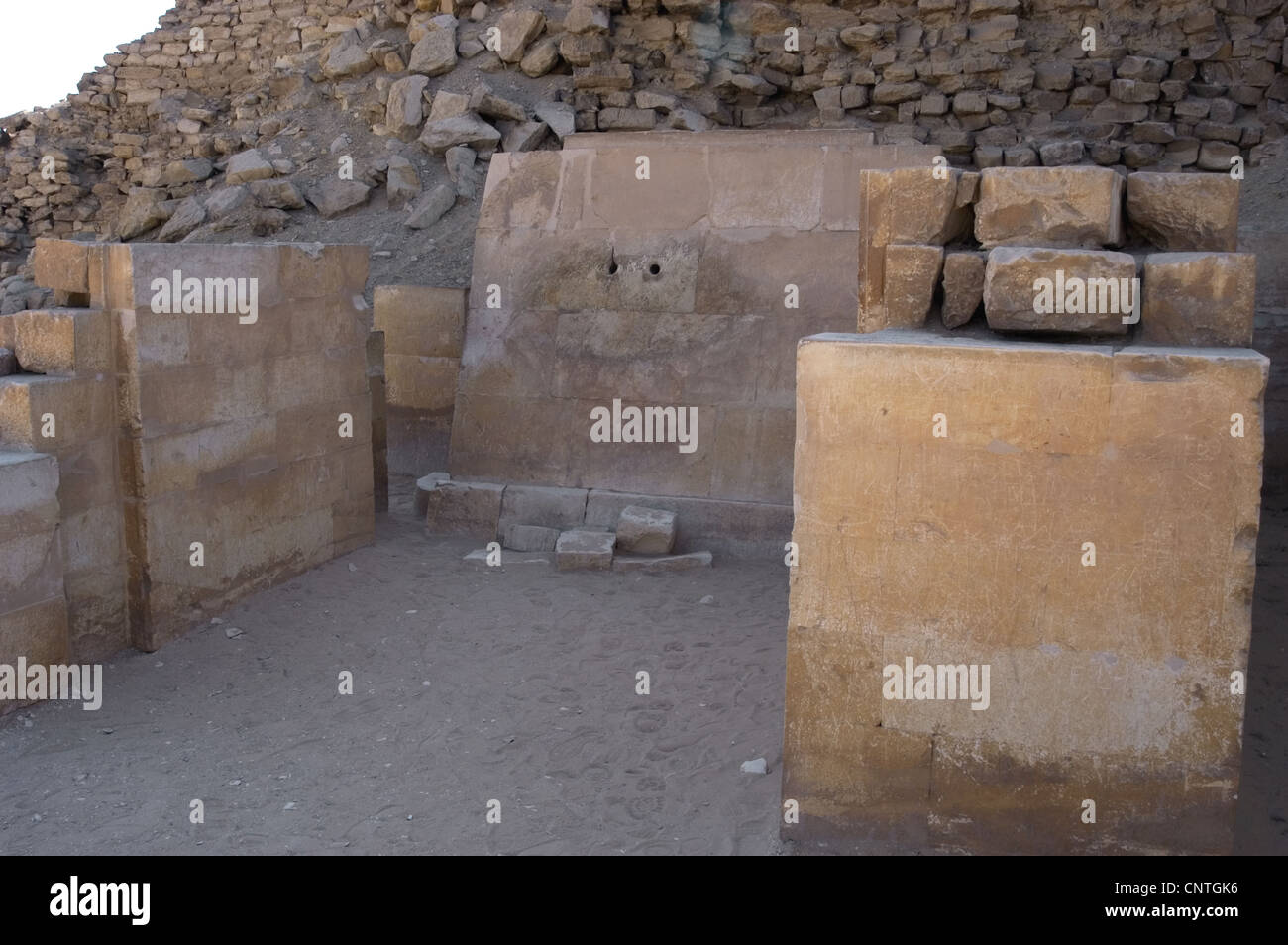 Egypt. Saqqara. Djoser's complex. The serdab, a small enclosed chamber ...