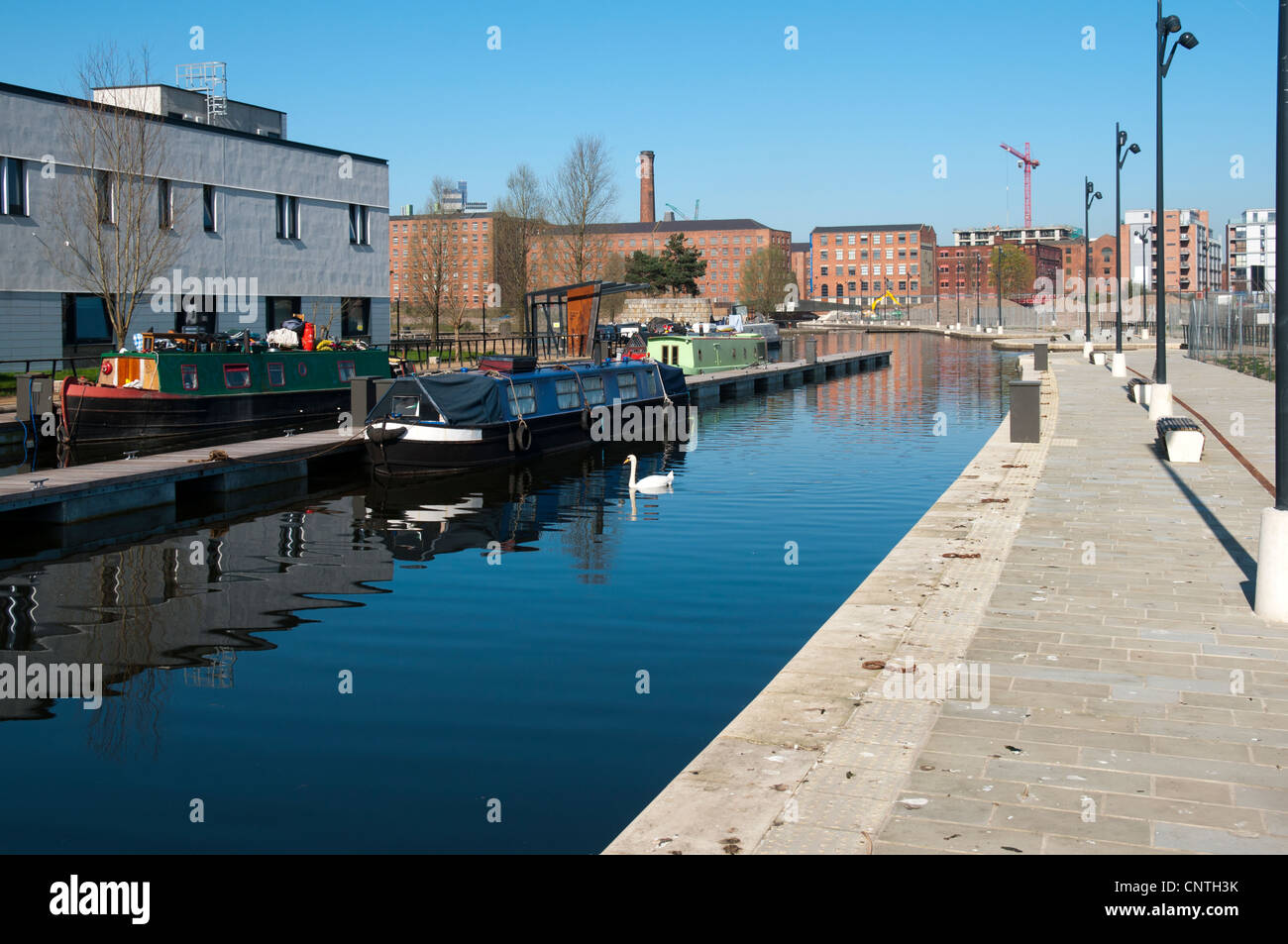 Boat moorings at Cotton Field Park marina, New Islington, Ancoats ...