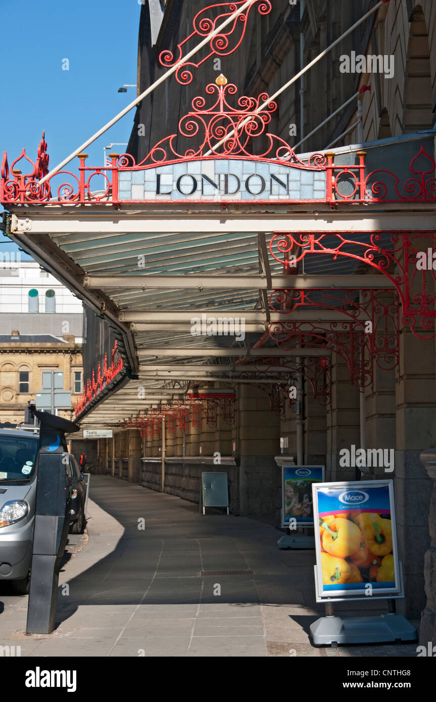 The canopy of Victoria Station on Hunt's Bank station approach ...