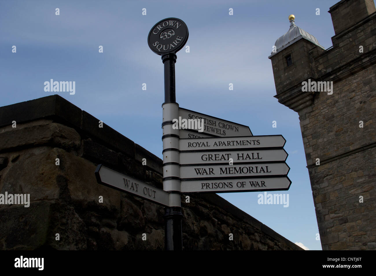 Directions to different parts of the Edinburgh Castle, letting tourists ...