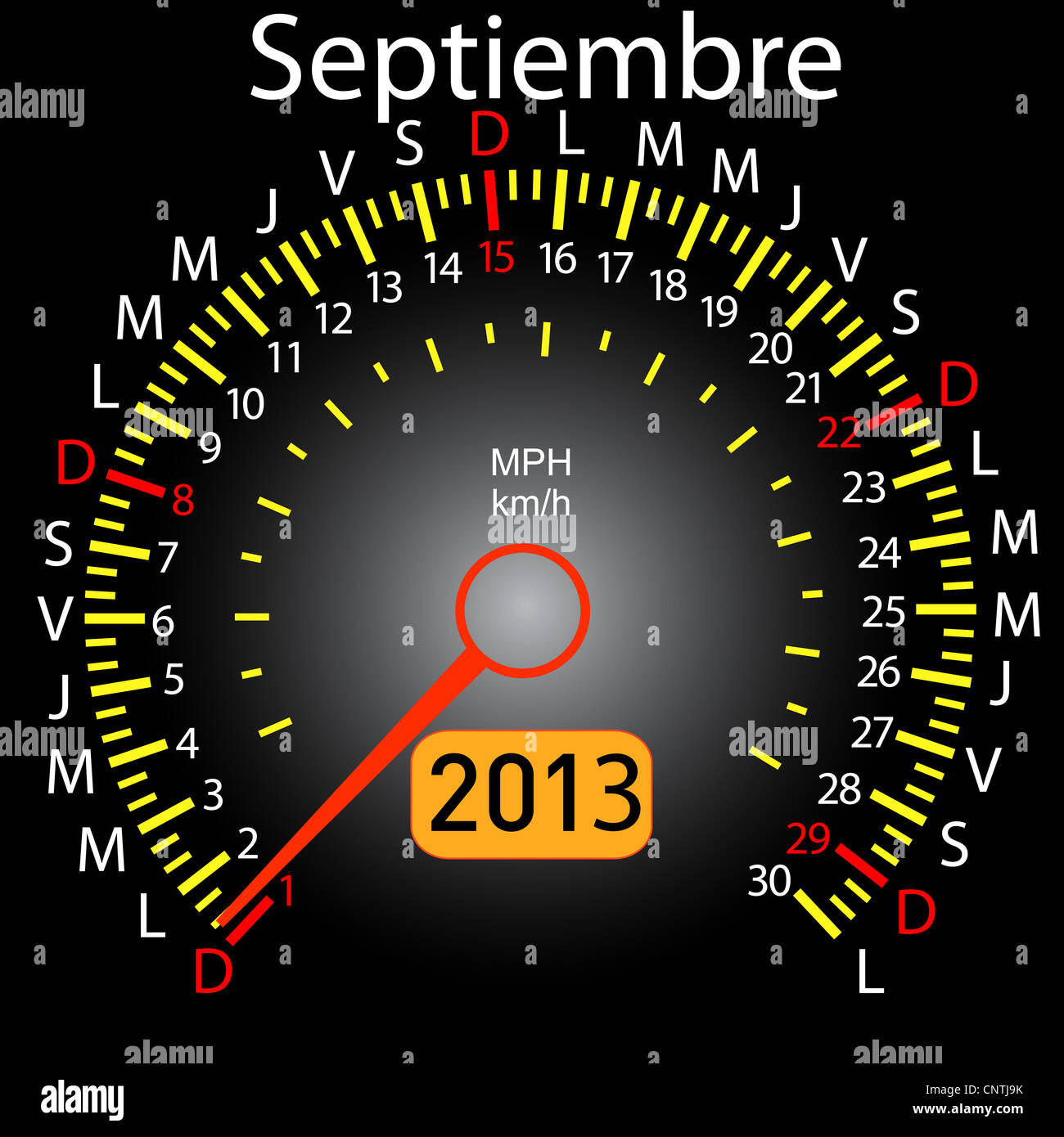 September calendar spanish hi-res stock photography and images - Alamy