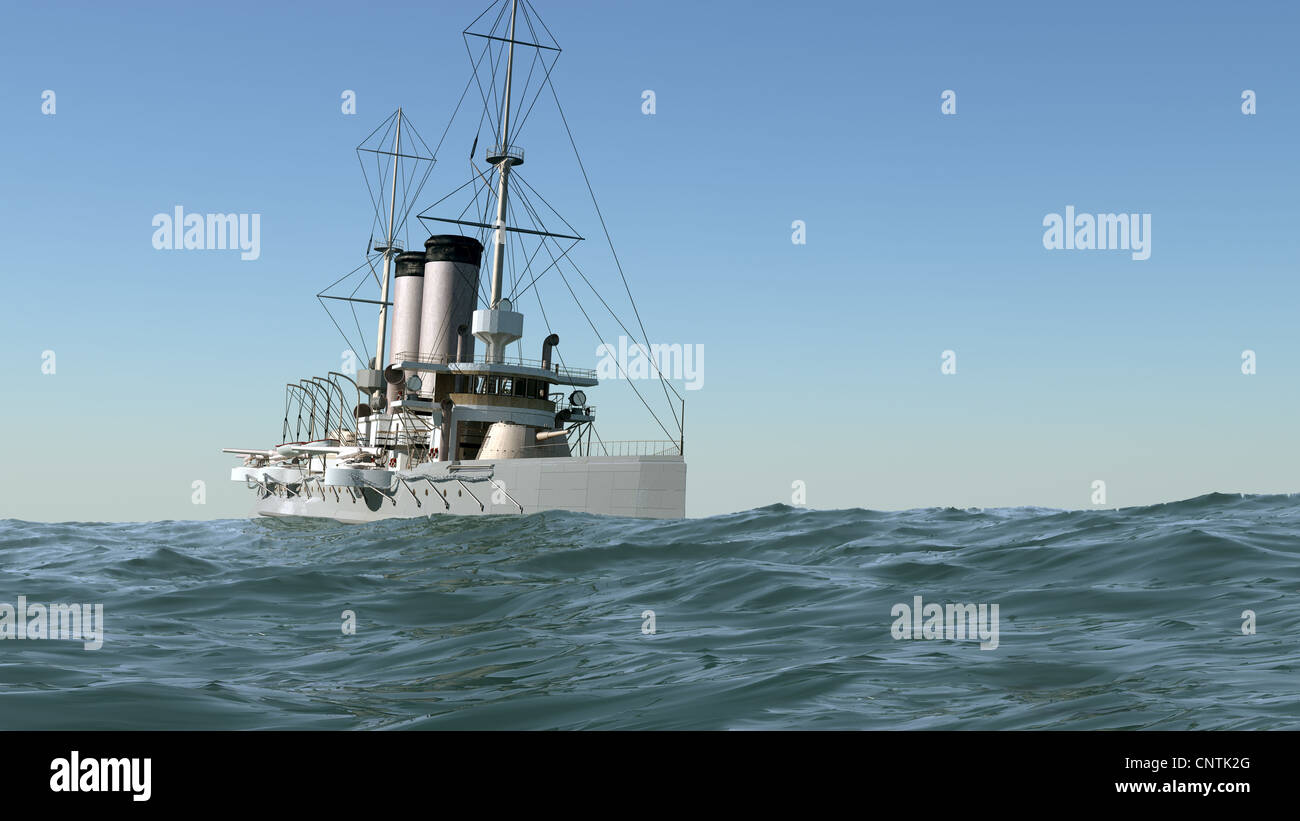 A CG recreation of a late Victorian coastal defense ship. This design ...
