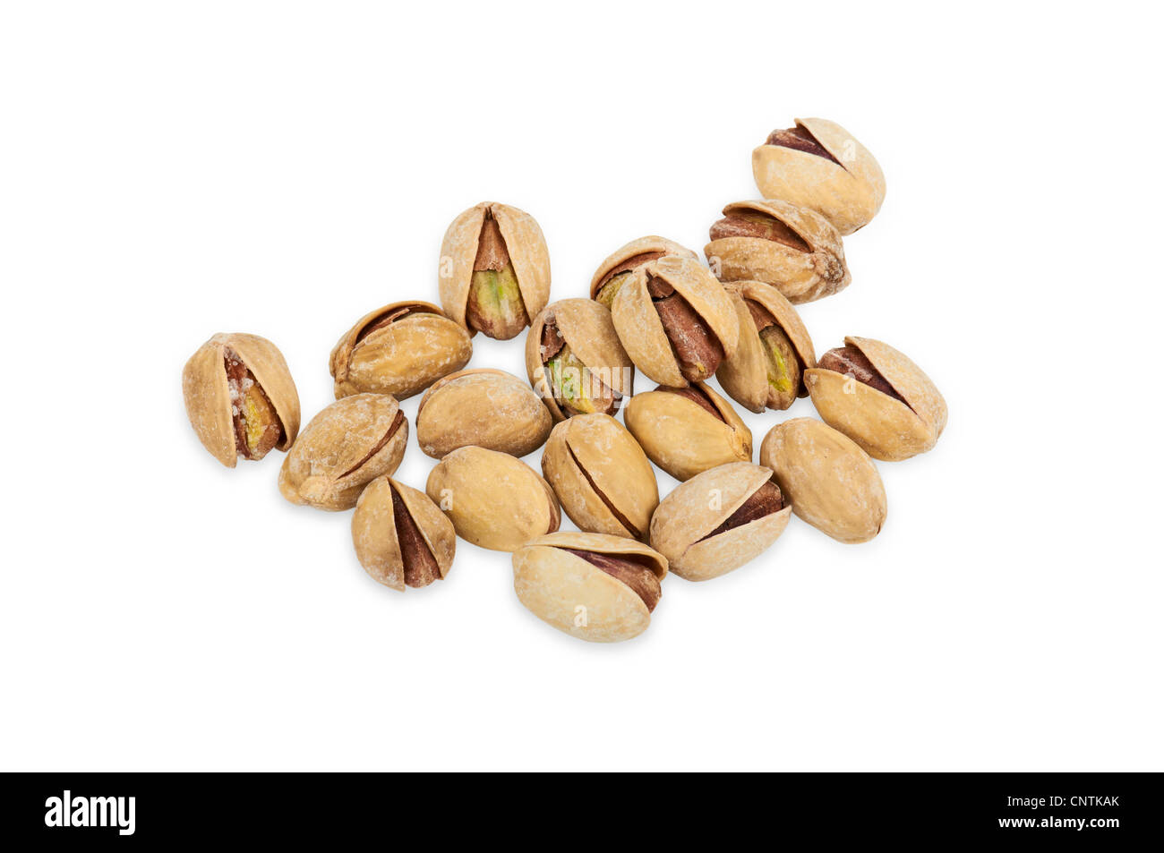 Salted Pistachios on White Stock Photo - Alamy